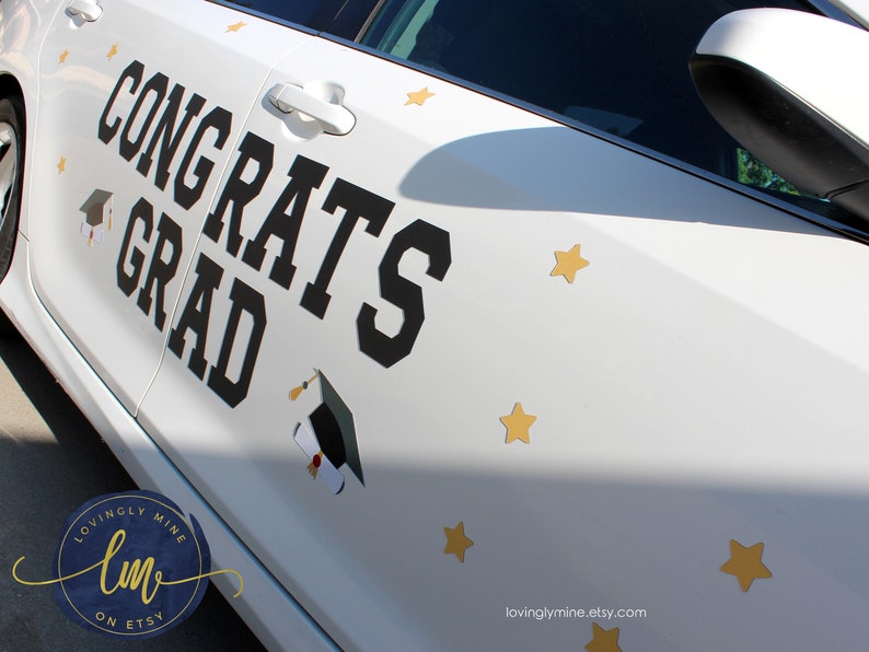Magnetic Car Decoration Congrats Grad Banners | Graduation Car Parade ...