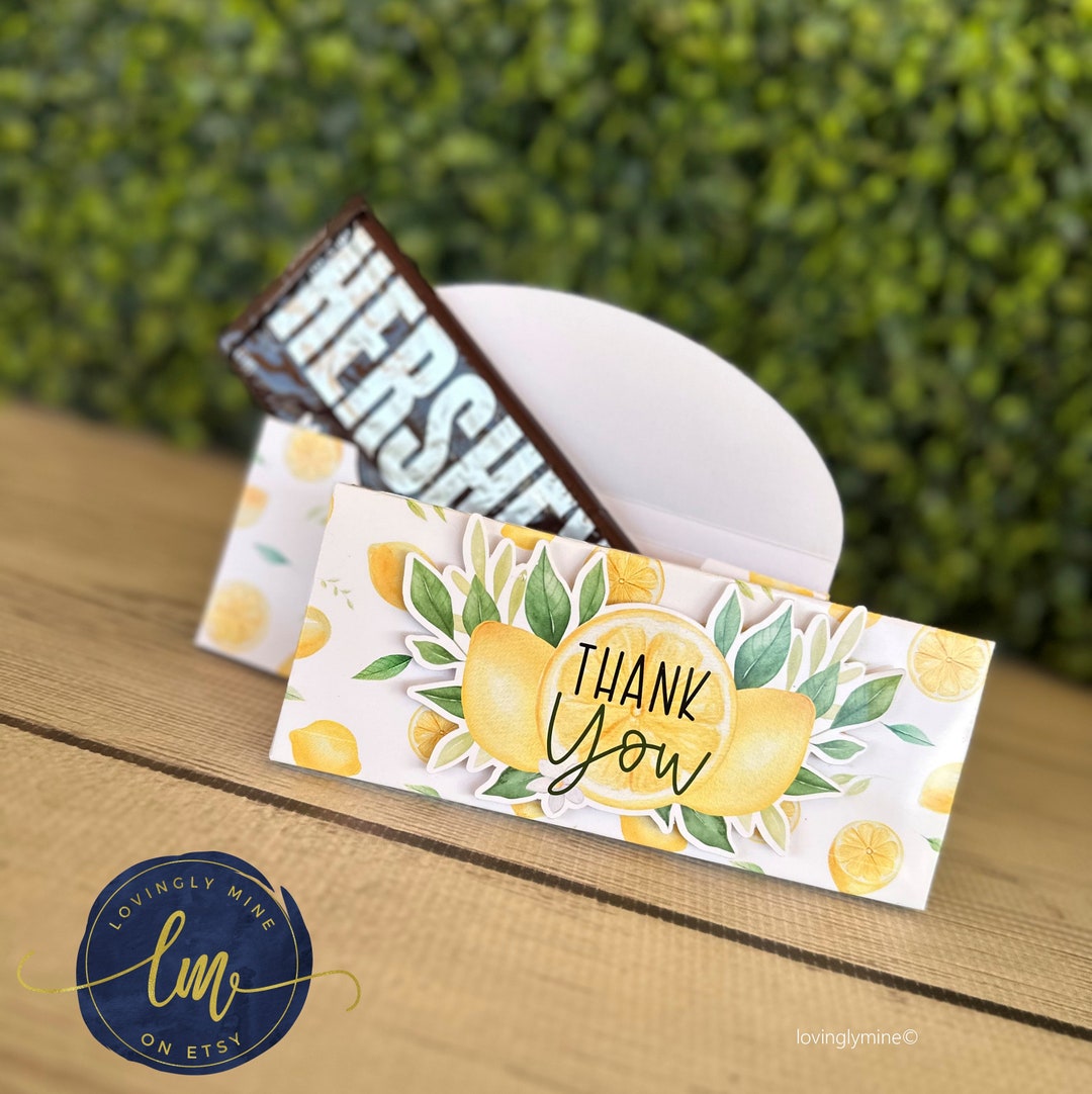 Lemon Chocolate Bar Favor Boxes Custom Printed, Main Squeeze, Little ...