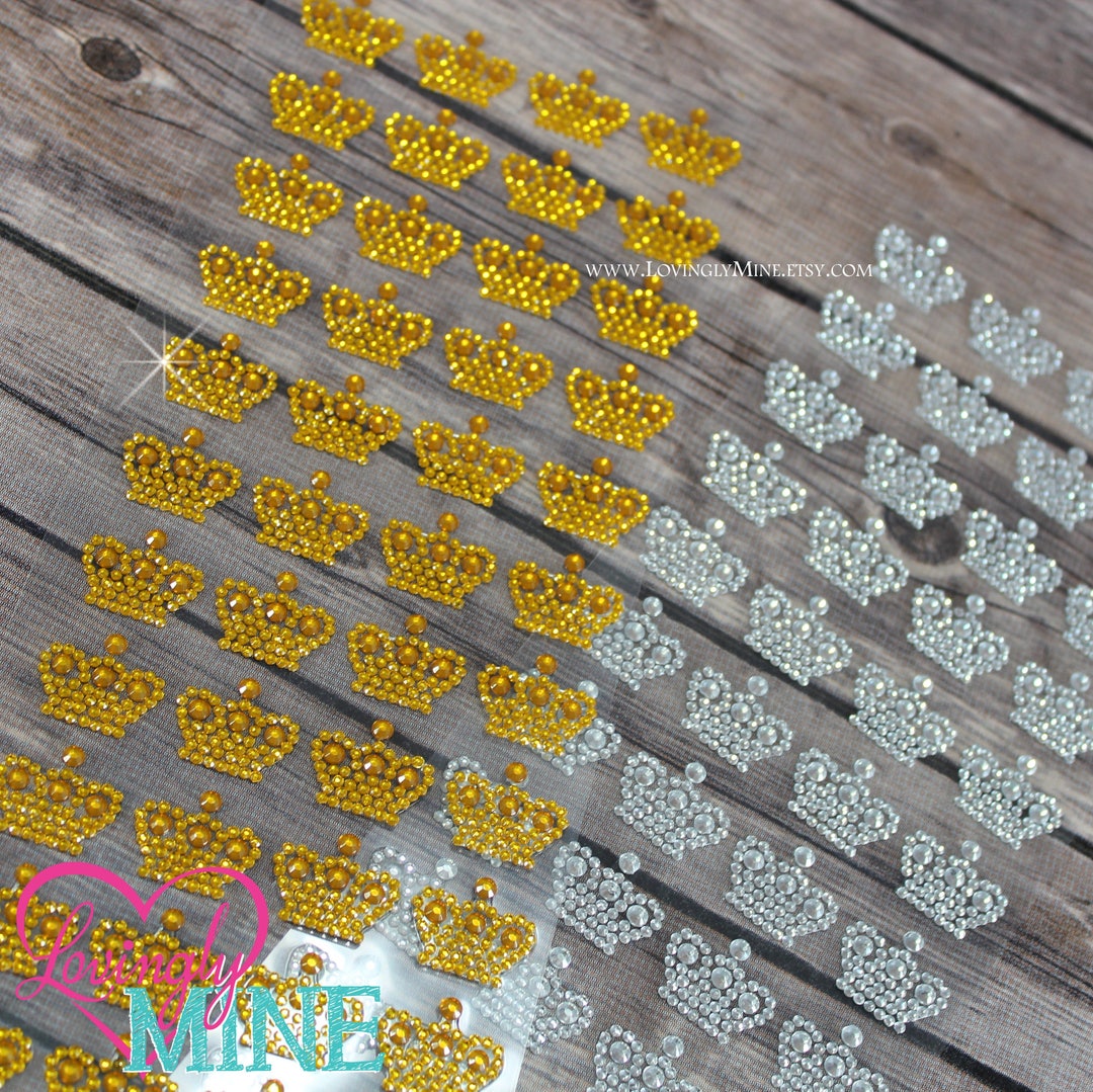 Crown Diamond Sticker Sheets in Silver or Gold - 48 Stickers per Sheet ...