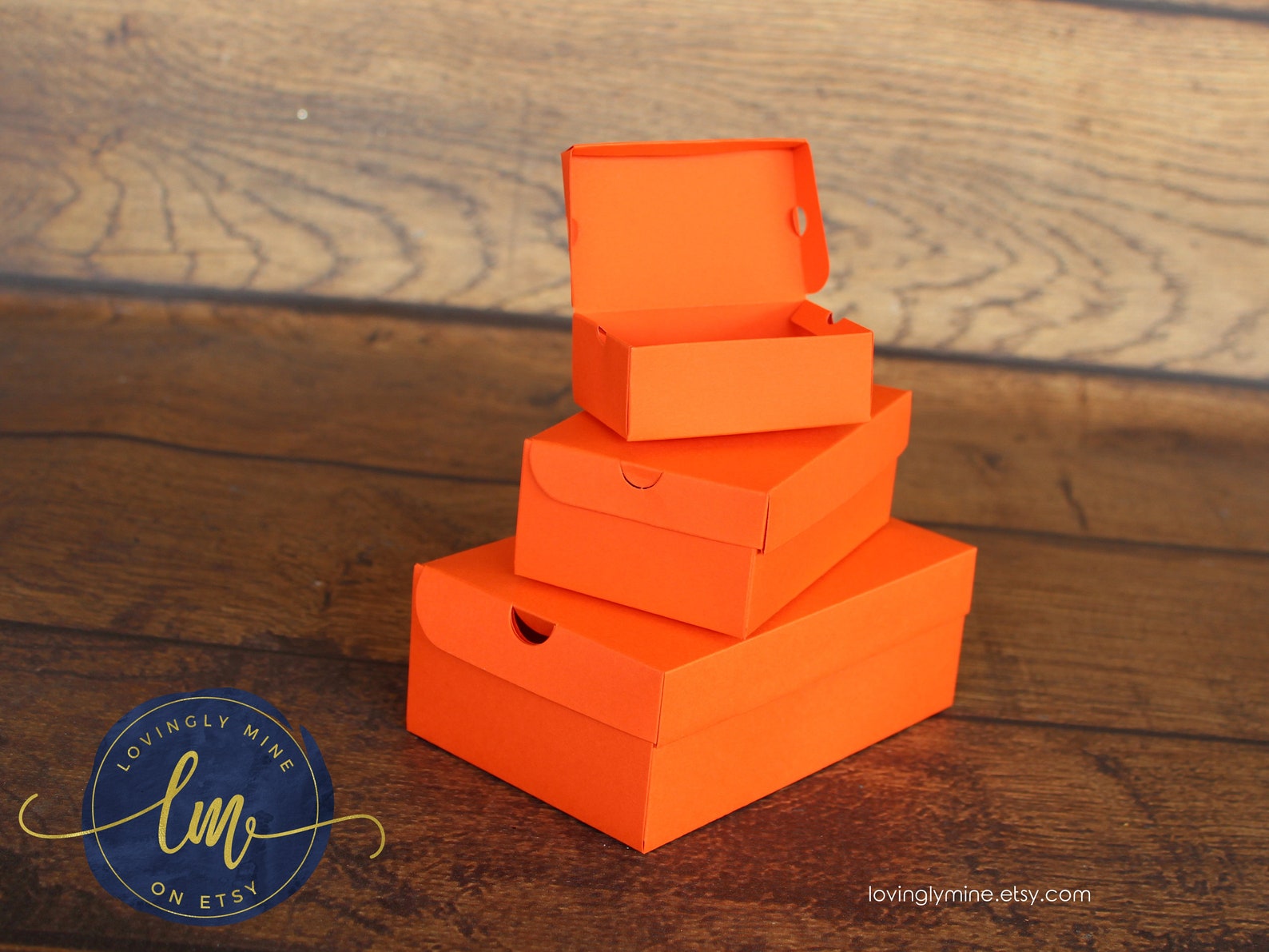 Orange DIY Shoe Box Favors in Orange 65lbs Cardstock Available in Three ...