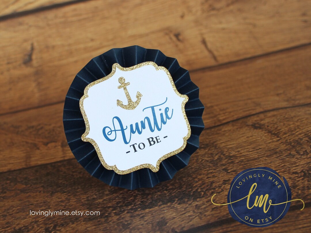Name Tags/corsages Navy Blue White & Glitter Gold Nautical - Etsy