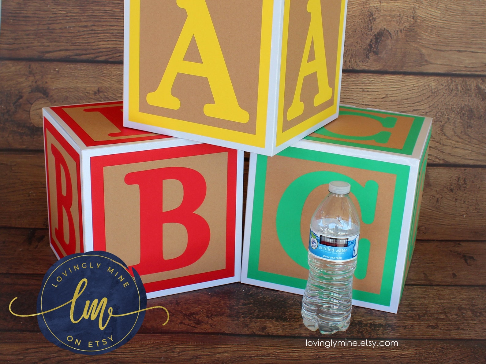 9 inch Baby Block Decoration 3 Blocks Spelling ABC | Etsy