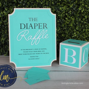 Diaper Raffle Game Kit With Sign and Mini Card Box in Light - Etsy