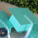 Light Teal Aqua Graduation Grad Cap Favor Boxes With White - Etsy