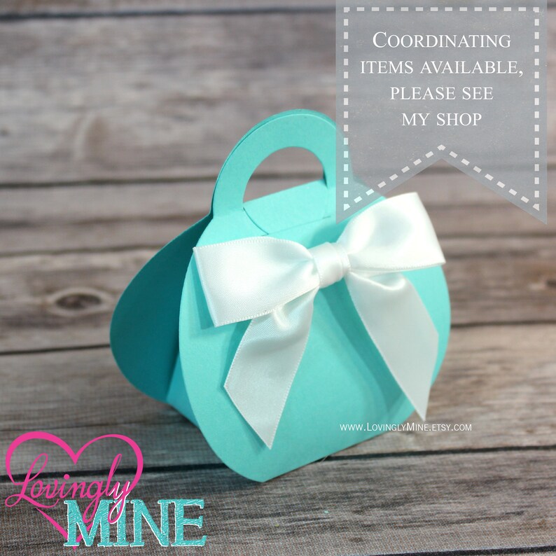 Purse Shaped Favor Bags in Light Teal With White Satin Bow - Etsy