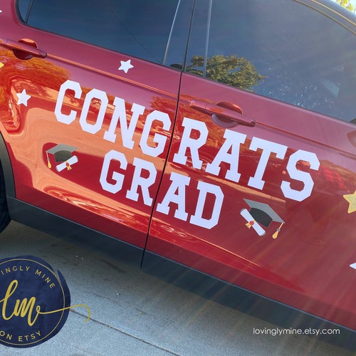 Magnetic Car Decoration Congrats Grad Banners Graduation Car - Etsy