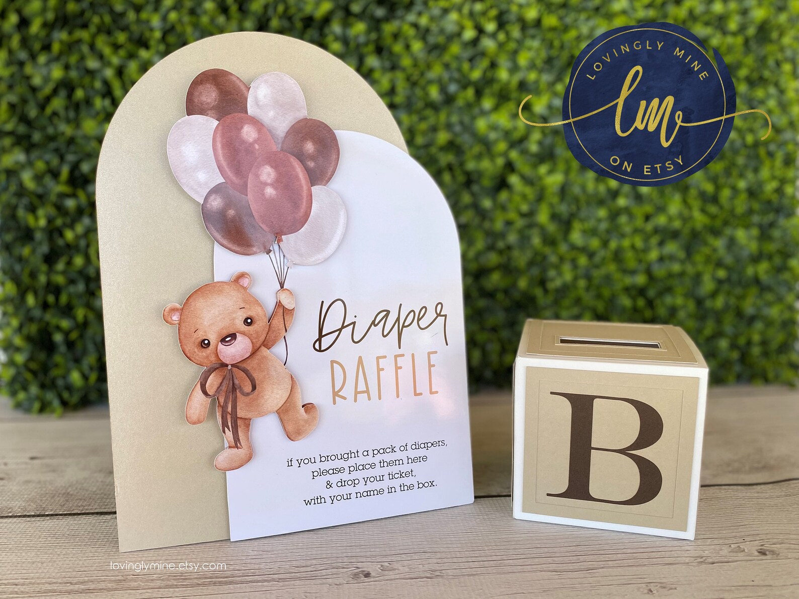Diaper Raffle Game Set Teddy Bear Raffle Box With Tickets - Etsy