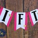 Banners in Hot Pink Black & White Stripes and Glitter Gold - Etsy