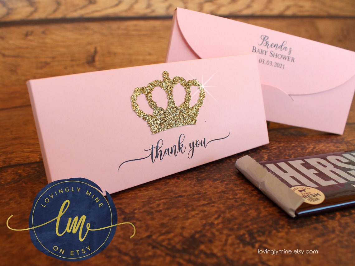 Princess Chocolate Bar Favor Boxes Custom Printed Blush Pink | Etsy