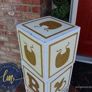 Large Baby Block Decoration 4 Blocks Spelling BABY Glitter - Etsy