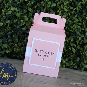 Gable Box Favors in Baby Pink and White, Baby and Company, Assembly ...