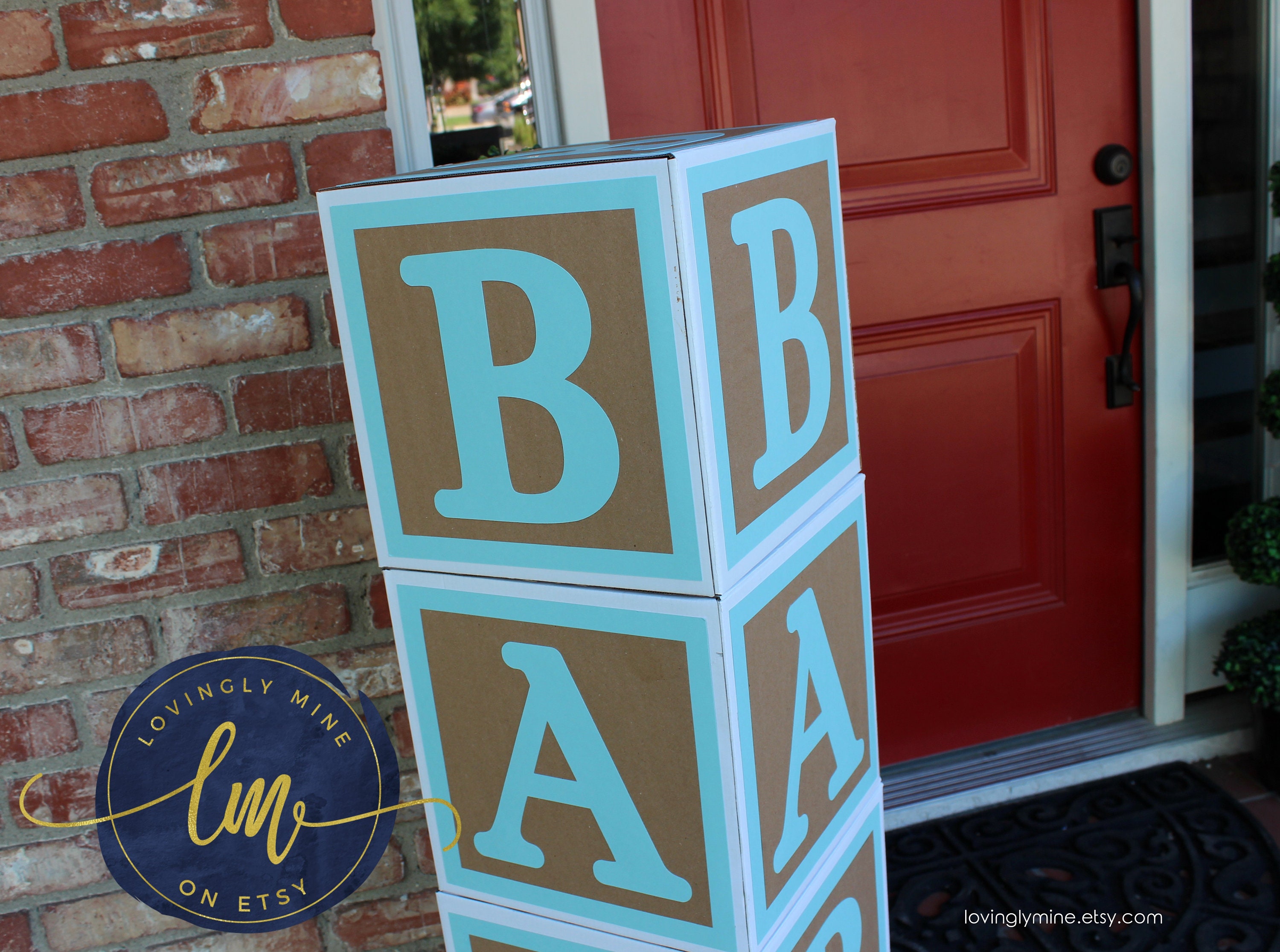 Large Baby Block Decoration 4 Blocks Spelling Baby Baby | Etsy