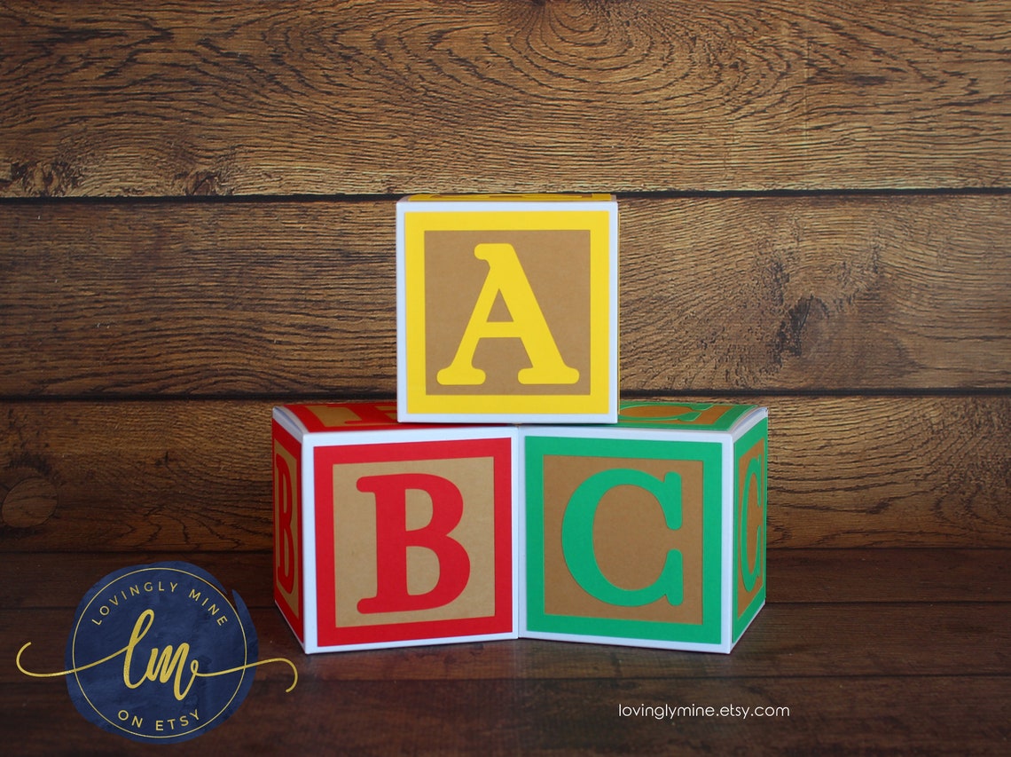 5 inch ABC Baby Block Decoration Boxes in Red Yellow and | Etsy
