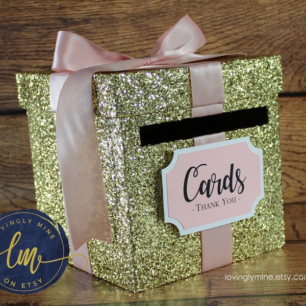 Pink Card Box - Etsy
