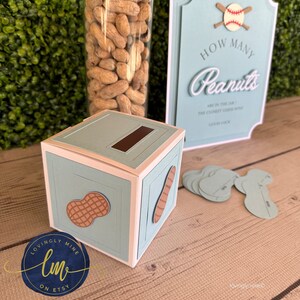 How Many Peanuts Game Kit Frame Baby Blue, Brown & White, Baby Shower ...