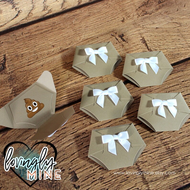 Mini Diaper Pins in Kraft Brown Diaper Pins White Bows Baby | Etsy