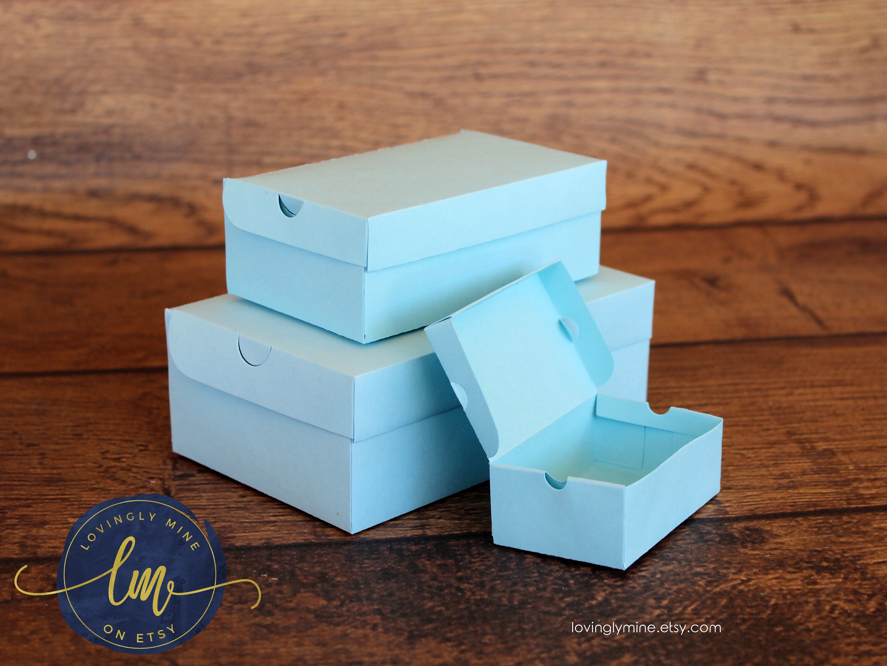 DIY Shoe Box Favors in Baby Blue 60lbs Cardstock - Available in Three ...