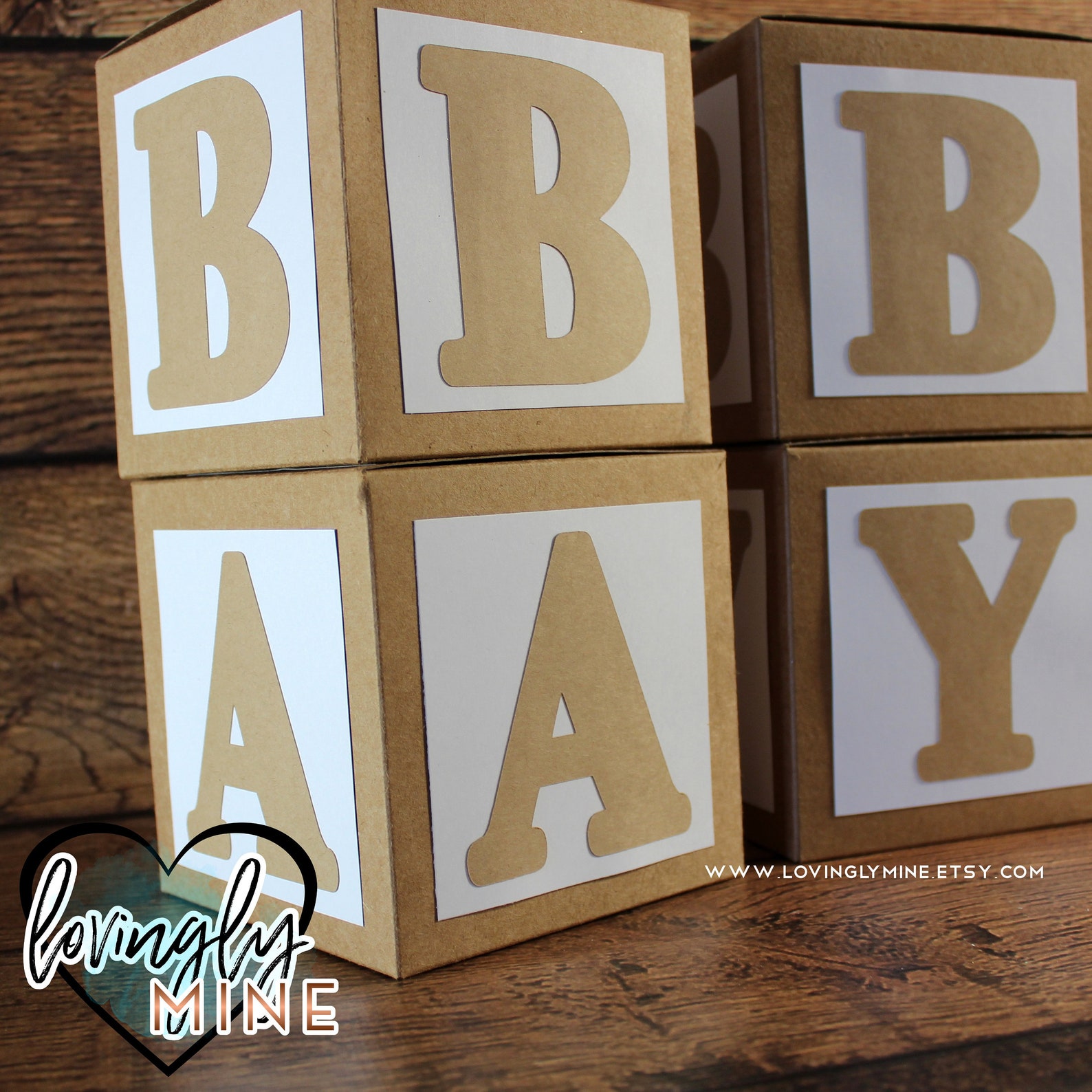 5 Inch Baby Block Decoration Boxes Rustic Natural Kraft Brown - Etsy