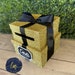 2 Tier Card Box Gold Glitter & Black Satin Ribbon Gift Money Box for ...