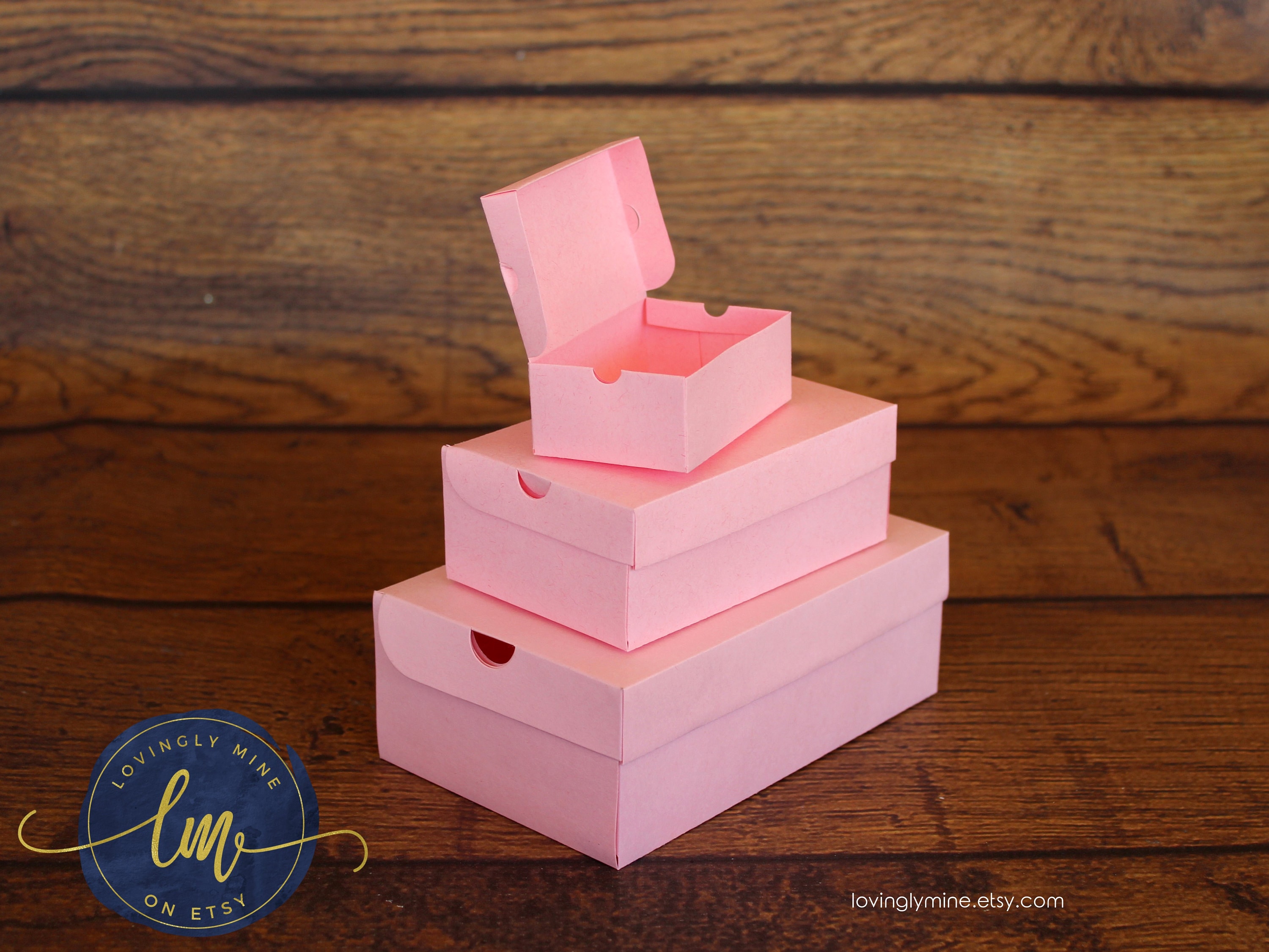 DIY Shoe Box Favors in Baby Pink 60lbs Cardstock Available | Etsy
