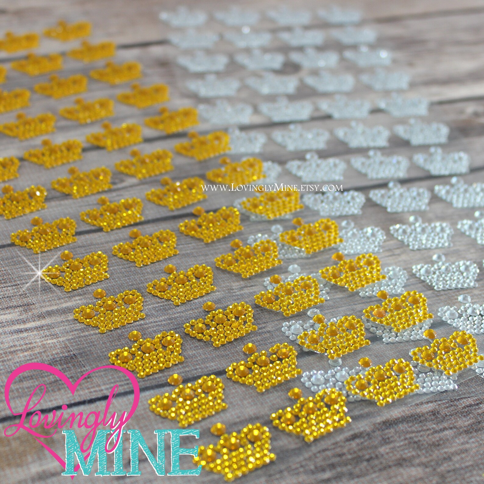Crown Diamond Sticker Sheets in Silver or Gold - 48 Stickers per Sheet ...