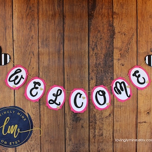 Banners in Hot Pink, Black & White Stripes and Glitter Gold Additional ...