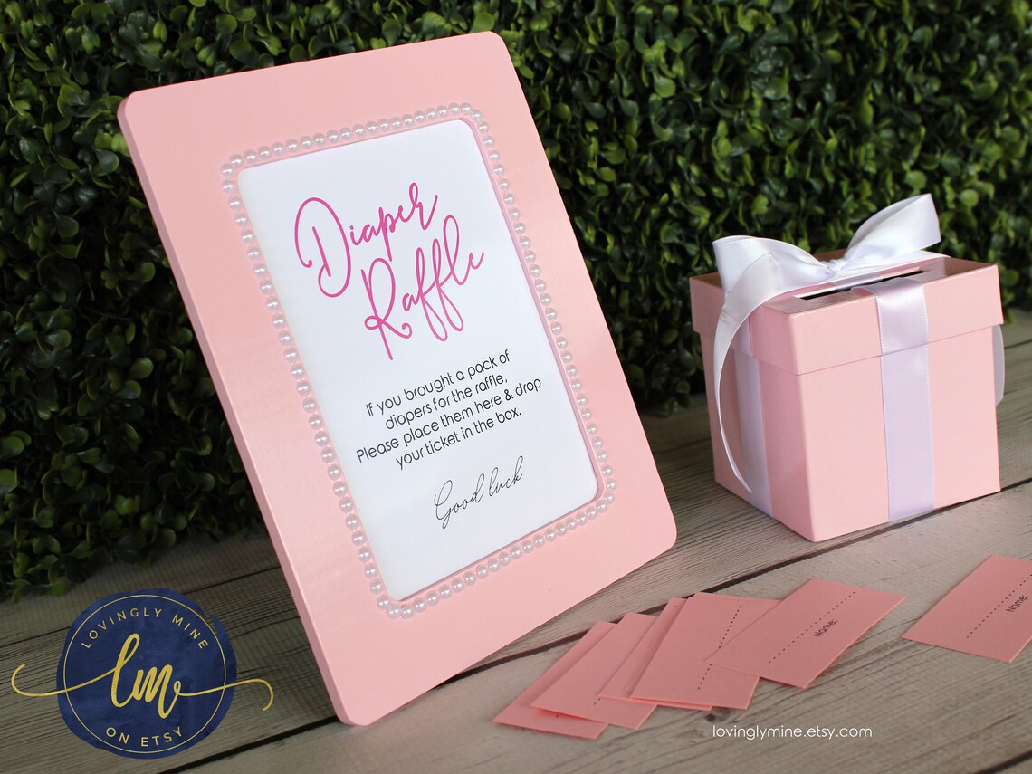 Diaper Raffle Game Kit 5 X 7 Frame and Mini Card Box in Baby - Etsy