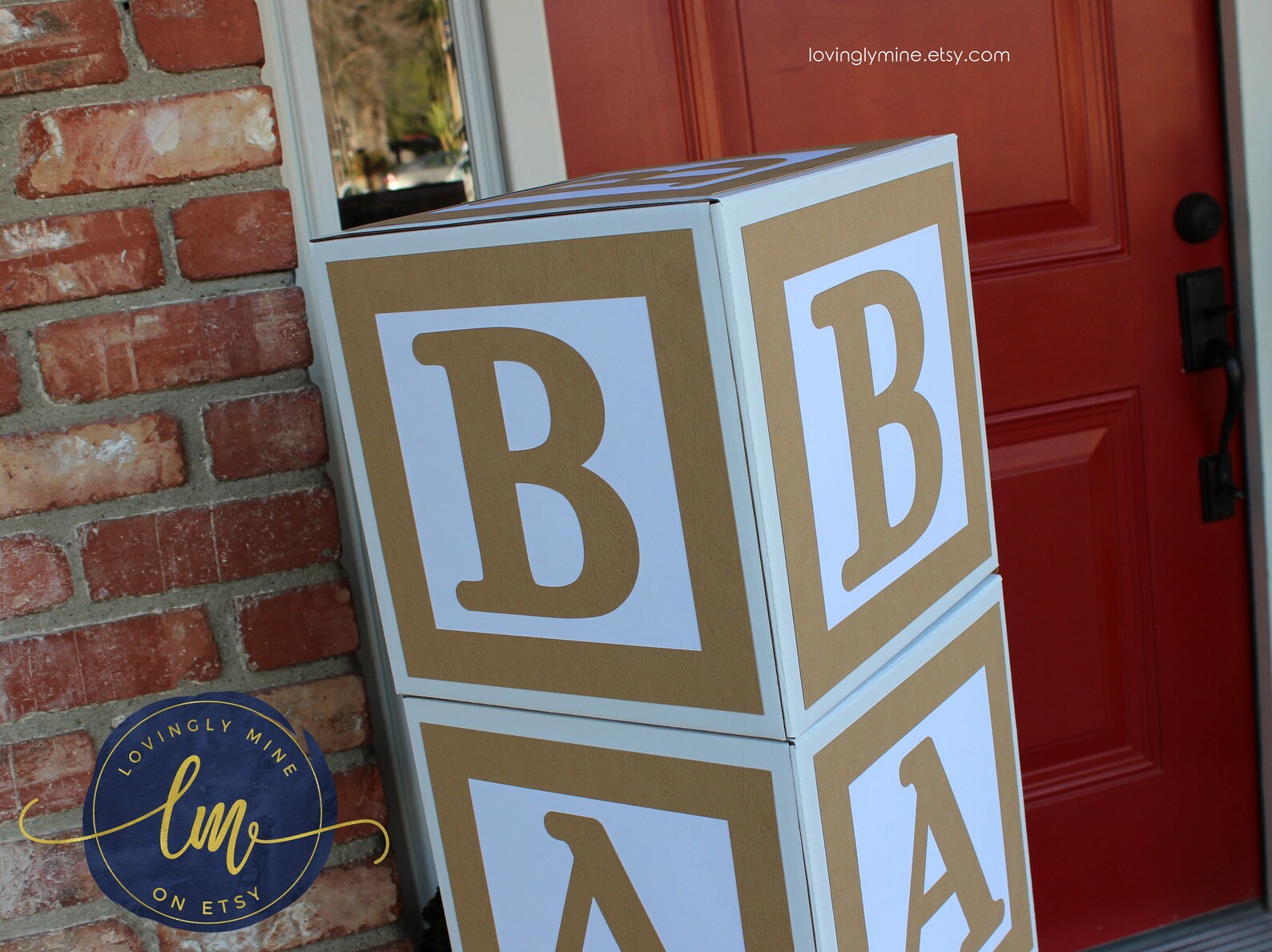 Large Baby Block Decoration Boxes 4 Blocks Spelling Baby Kraft - Etsy