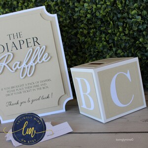 Diaper Raffle Game Kit With Sign and Mini Card Box in - Etsy