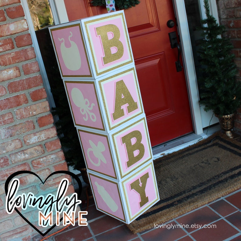Large Baby Block Decoration Boxes 4 Blocks Spelling BABY | Etsy