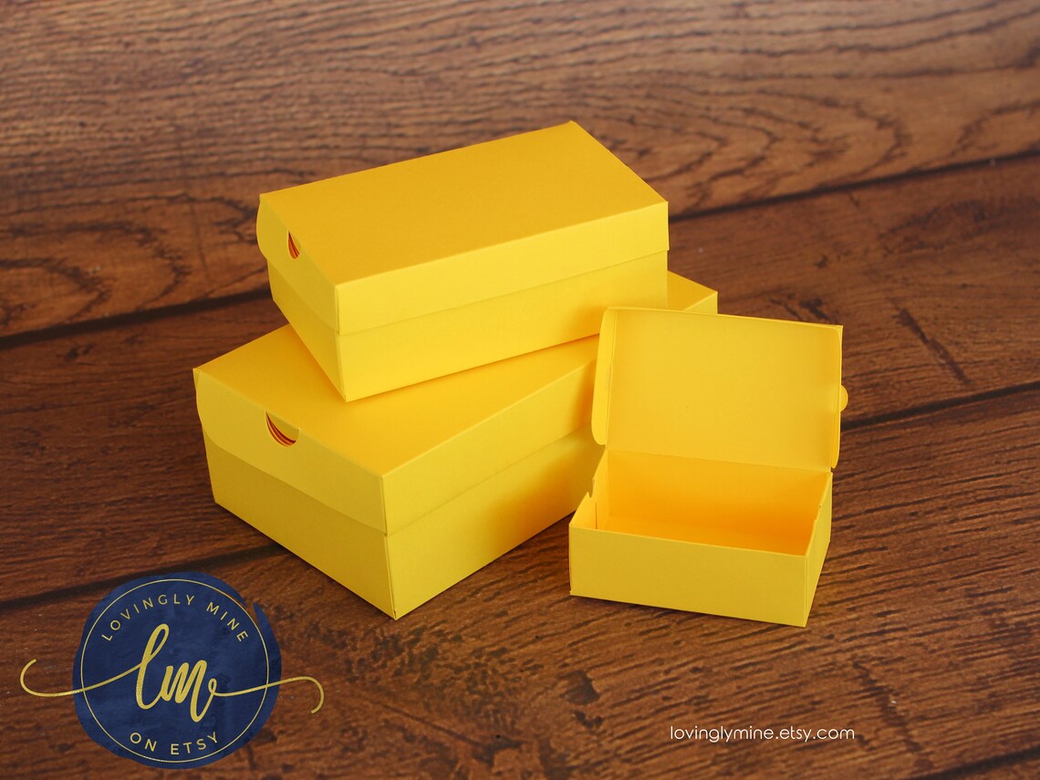 Yellow DIY Shoe Box Favors in 65lbs Cardstock Available in - Etsy