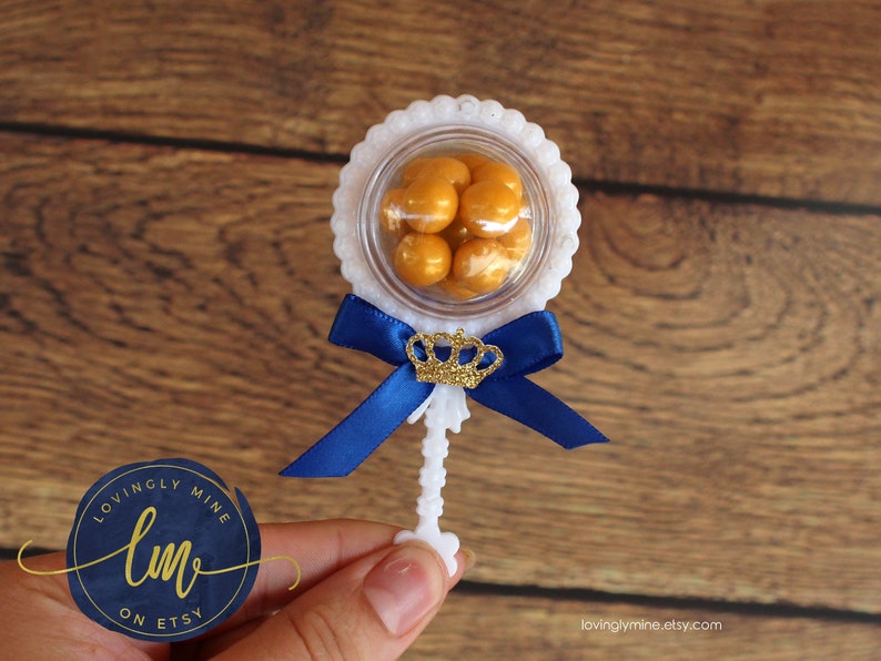 Baby Rattles Baby Shower Favors With Satin Bow Glitter Gold - Etsy