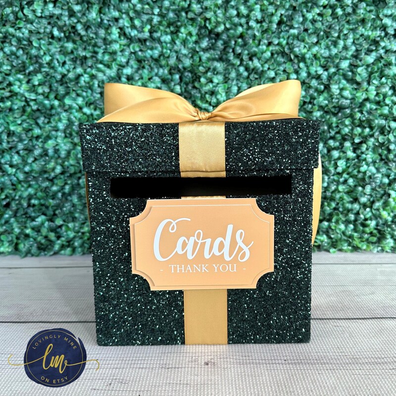 Emerald and Gold Card Box - Etsy