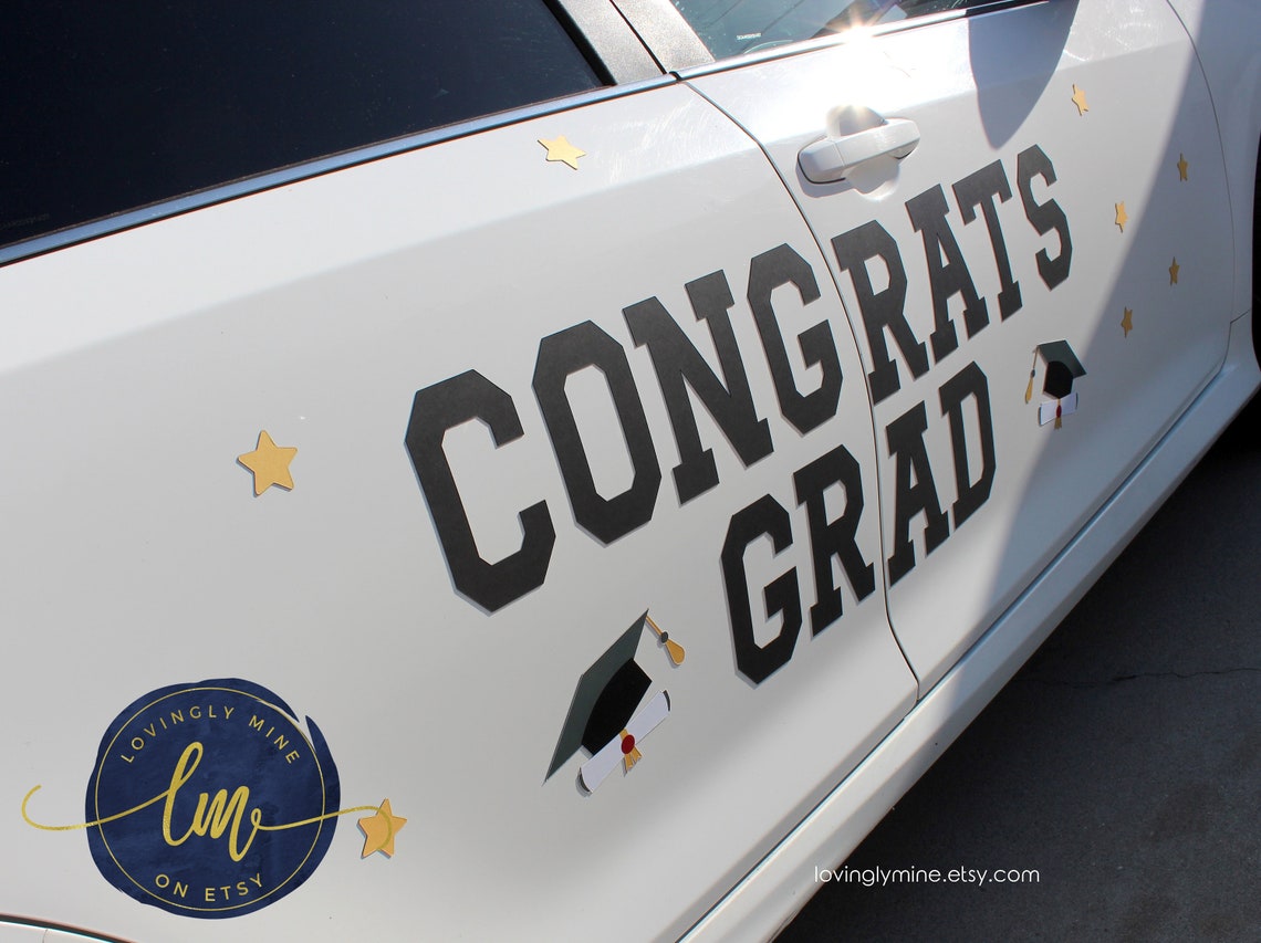 Magnetic Car Decoration Congrats Grad Banners Graduation Car | Etsy