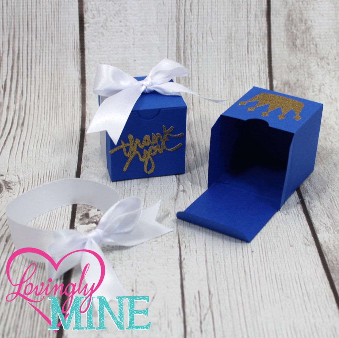 Royal Blue White & Glitter Gold Medium Box Favors Boxes 10 - Etsy
