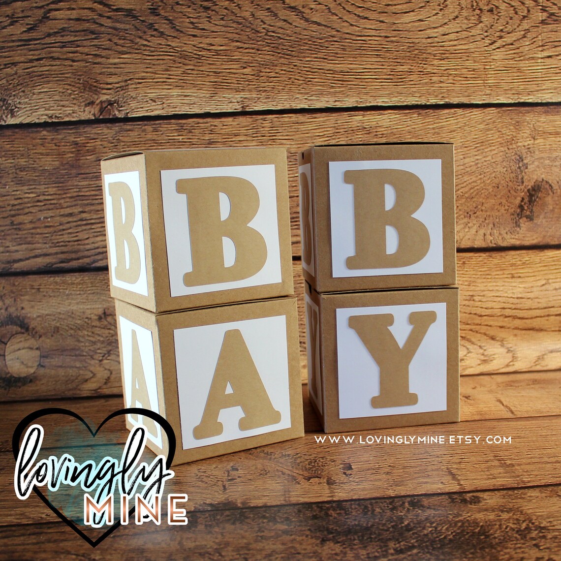 5 Inch Baby Block Decoration Rustic Natural Rural Kraft Brown | Etsy