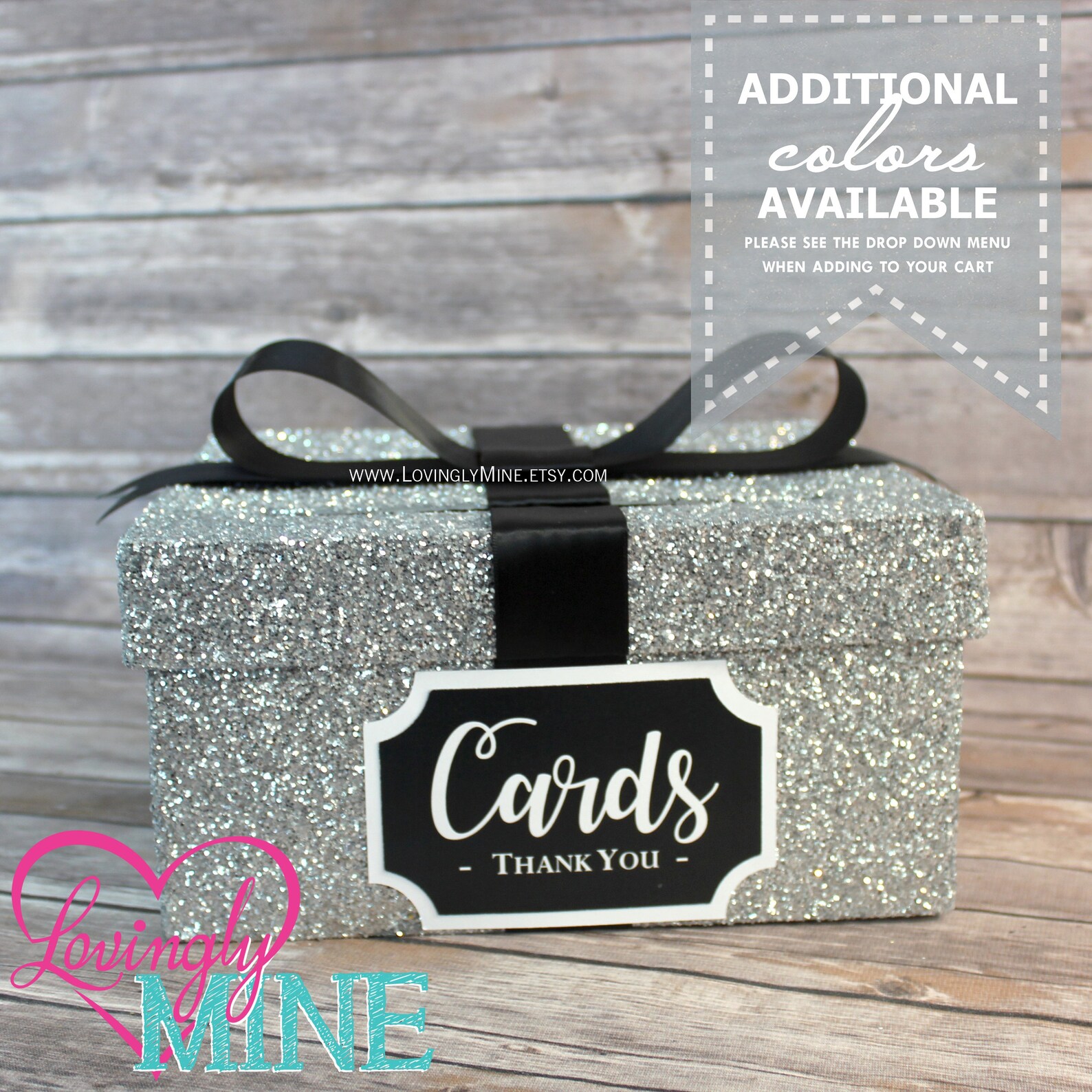 Card Box Glitter Silver and Black Gift Money Box for Any Event | Etsy