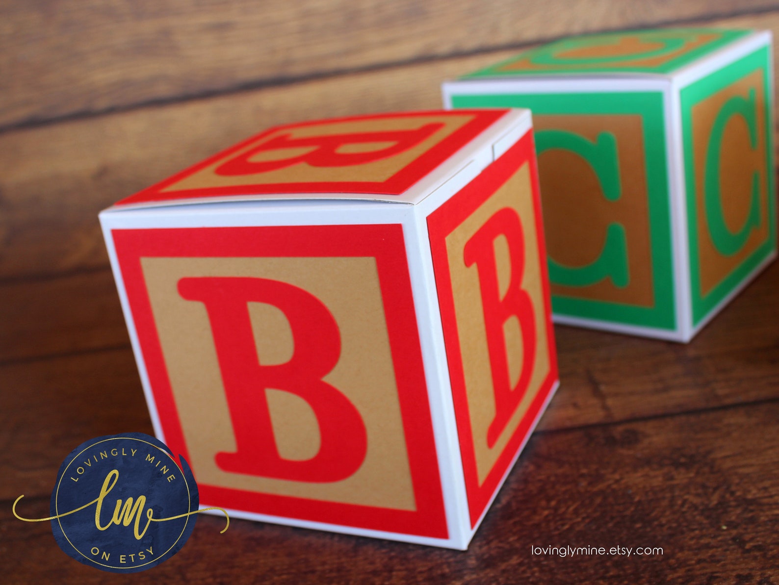 5 Inch ABC Baby Block Decoration Boxes in Red Yellow and - Etsy