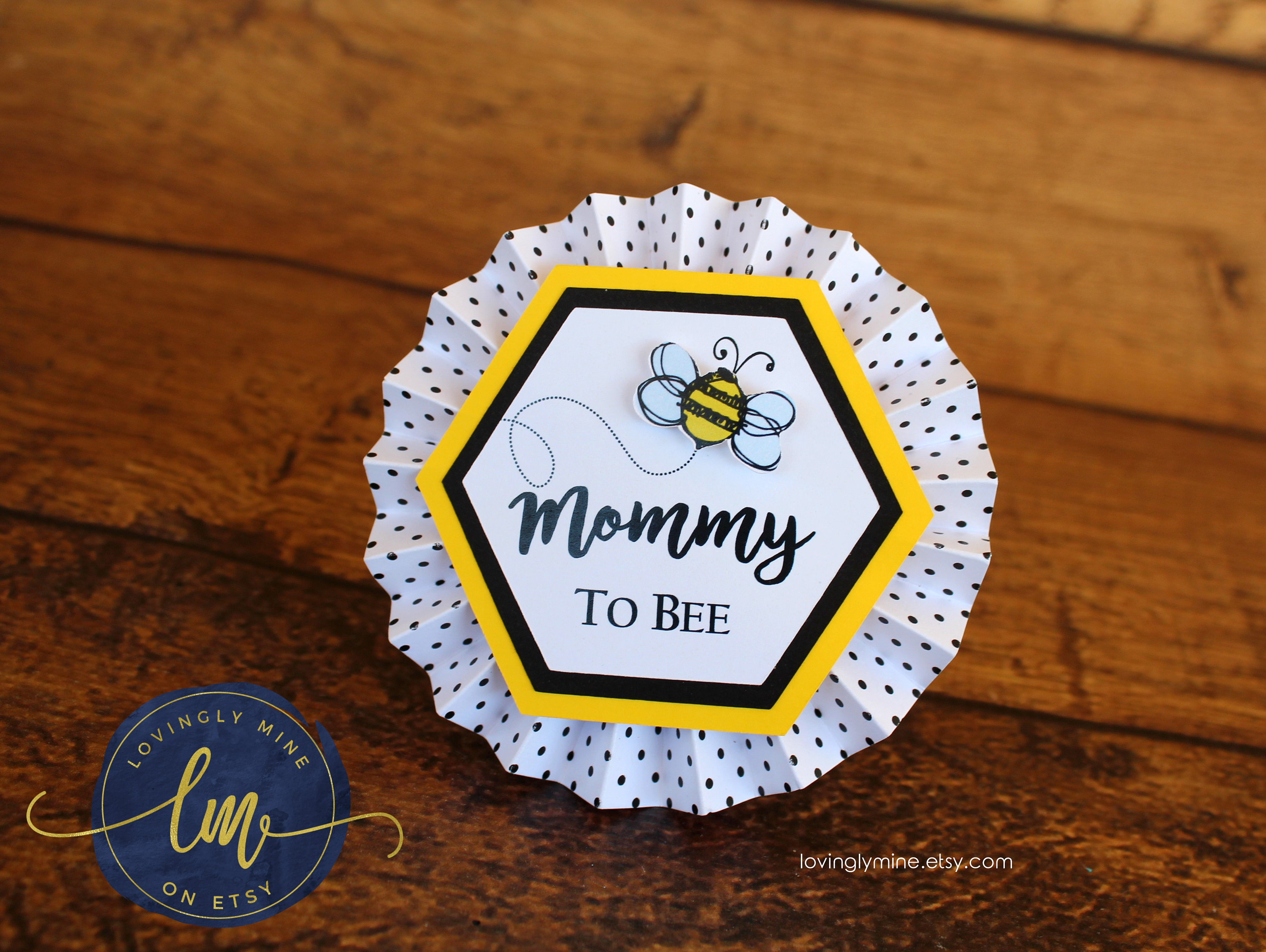 Name Tags/Corsages Bumble Bee Yellow Black & White Baby | Etsy