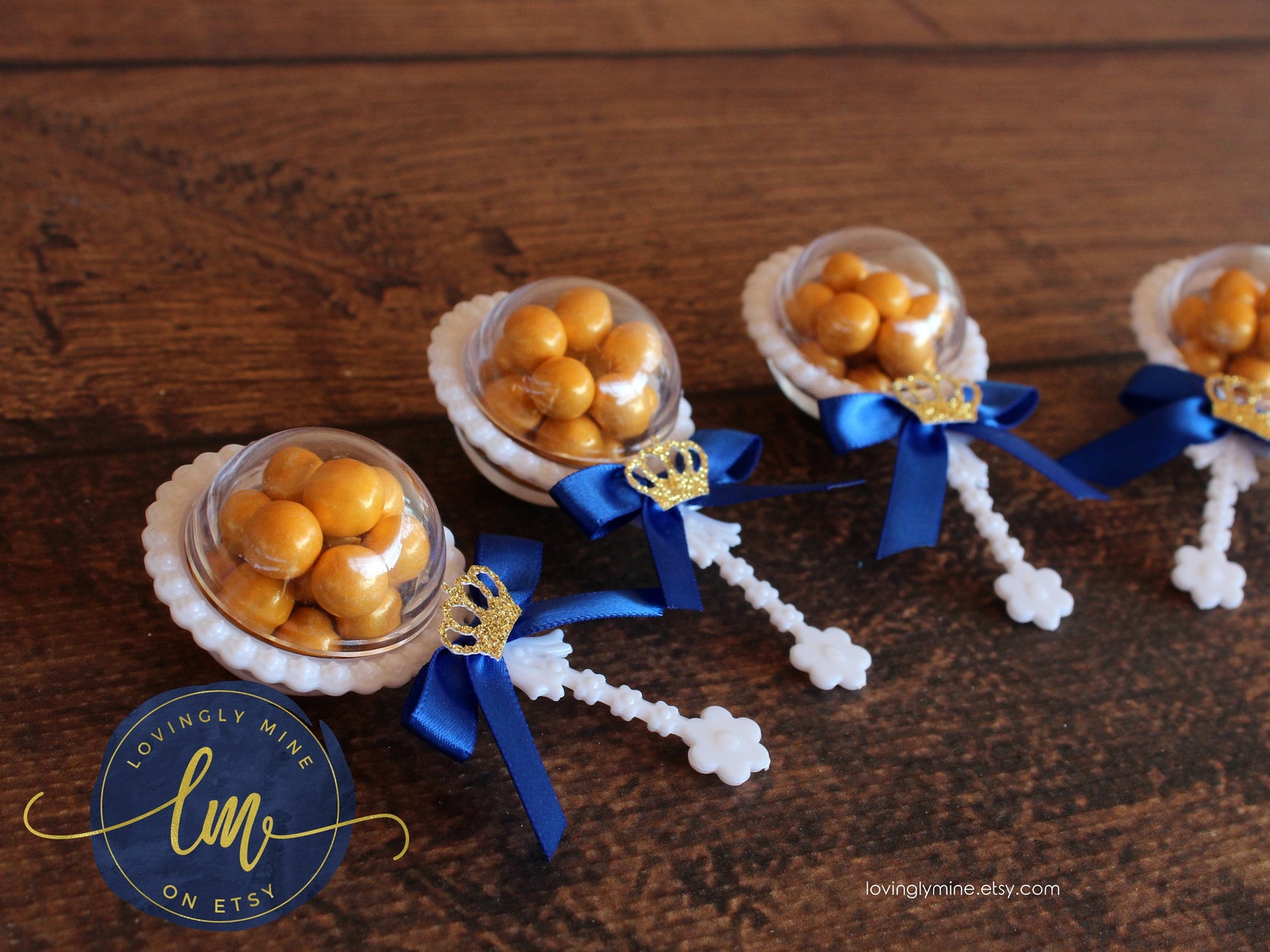 Baby Rattles Baby Shower Favors With Satin Bow Glitter Gold - Etsy