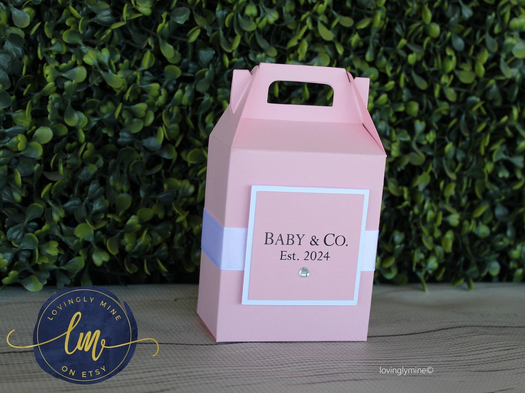 Gable Box Favors in Baby Pink and White, Baby and Company, Assembly ...