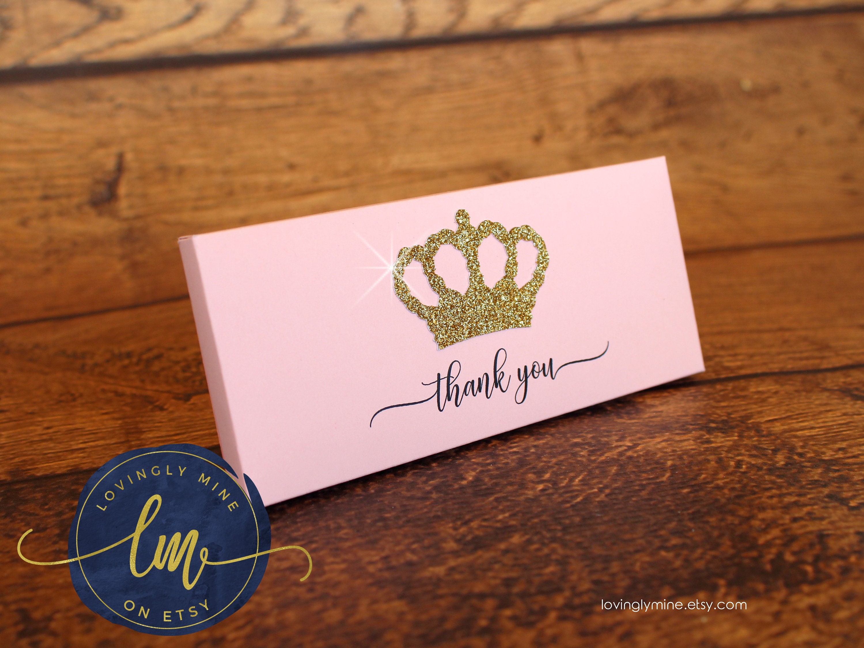 Princess Chocolate Bar Favor Boxes Custom Printed Blush Pink | Etsy