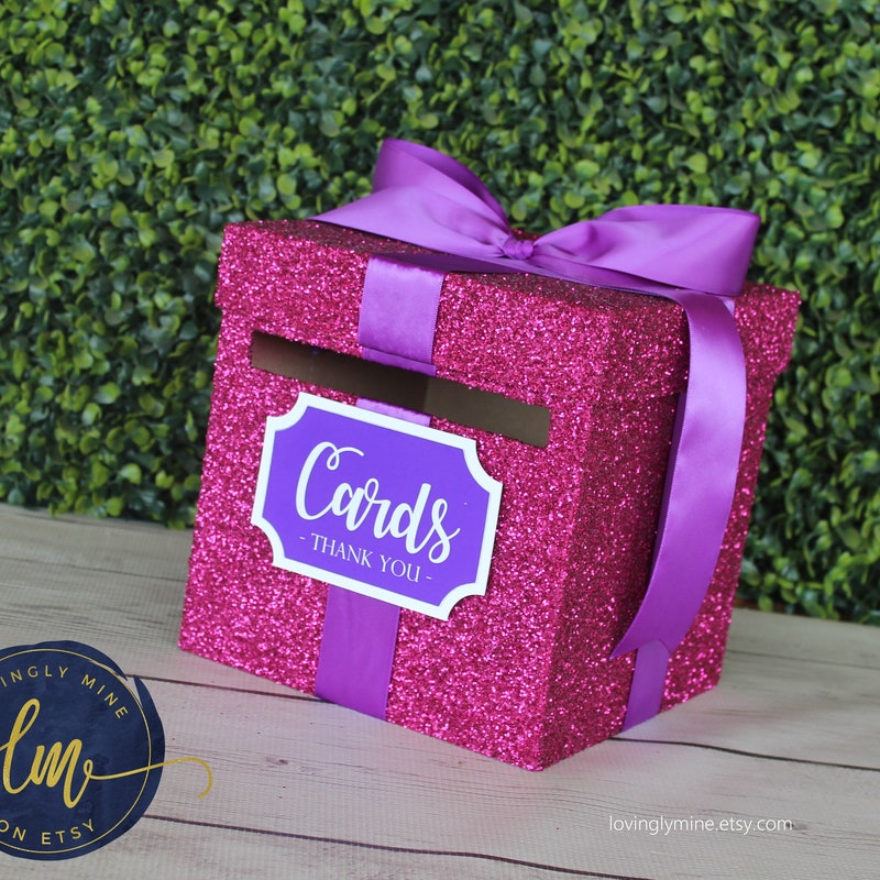 Pink Card Box - Etsy