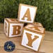 5 Inch Baby Block Decoration Rustic Natural Rural Kraft Brown & White ...