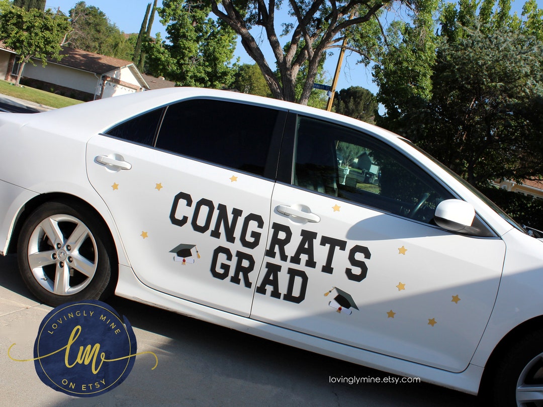 Magnetic Car Decoration Congrats Grad Banners | Graduation Car Parade ...