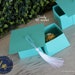 Light Teal Aqua Graduation Grad Cap Favor Boxes With White - Etsy