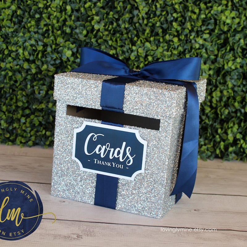 Silver Card Box - Etsy