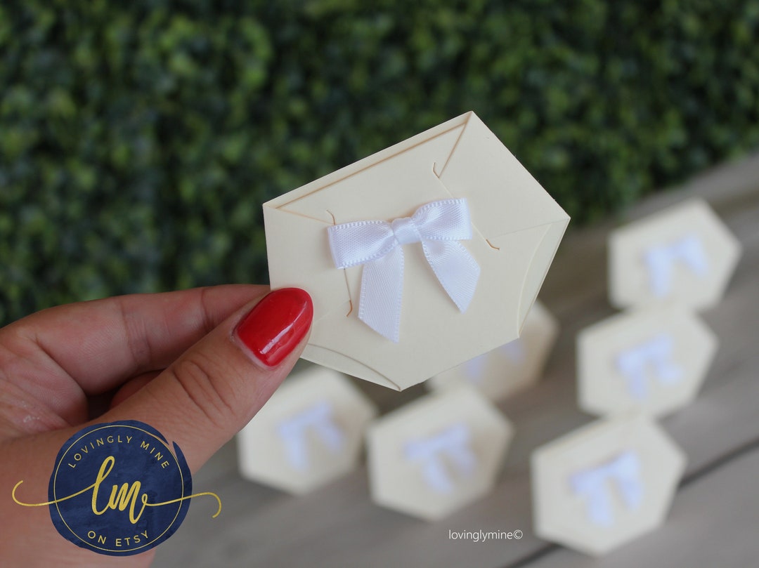 Mini Diaper Pins in Ivory Diaper Pins With White Bows, Baby Shower Game ...