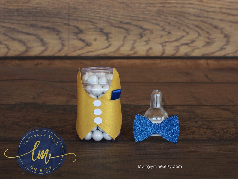 Bow Tie Little Man Baby Shower Baby Bottles Favors in Glitter - Etsy