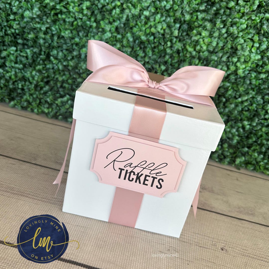 Mini Cards Box Size 7 Inch Square, White With Blush Pink, Baby Shower ...